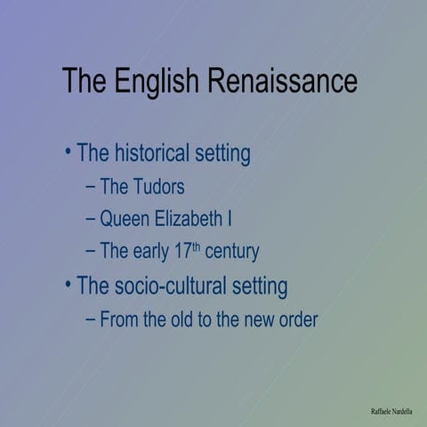 The English Renaissance | PPT