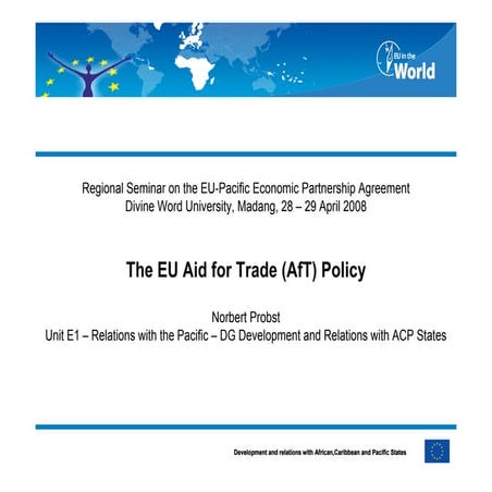 The EU Aid for Trade Policy | PDF