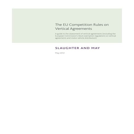 The eu-competition-rules-on-vertical-agreements | PDF