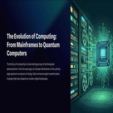 The Evolution of Computing: From Mainframes to Quantum Computers | PDF