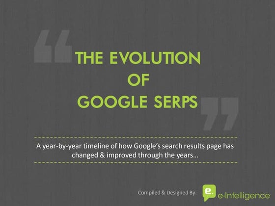 The Evolution of Google's SERPs | PDF