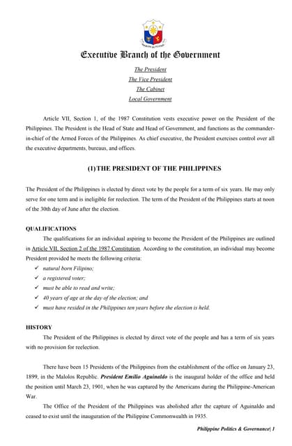 Article 7 executive department | PPTX