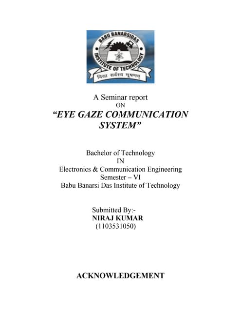 Eye gaze communication | PPT