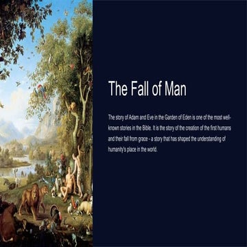 Book of Old Testament. Genesis. The creation. The Fall of Man. | PPTX