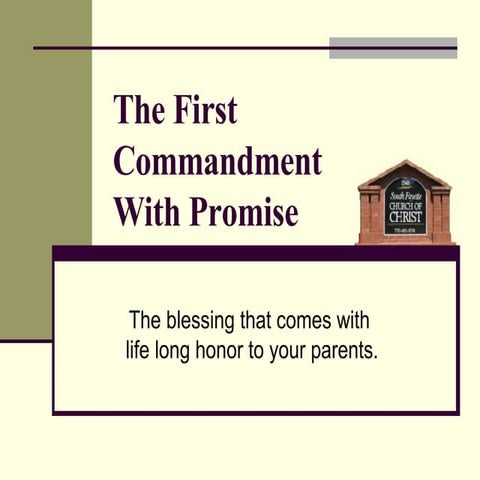 The First Commandment With Promise | PPS | Christianity | Religion ...
