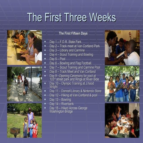 The First Three Weeks | PPT