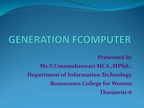 Generation of computers | PPT