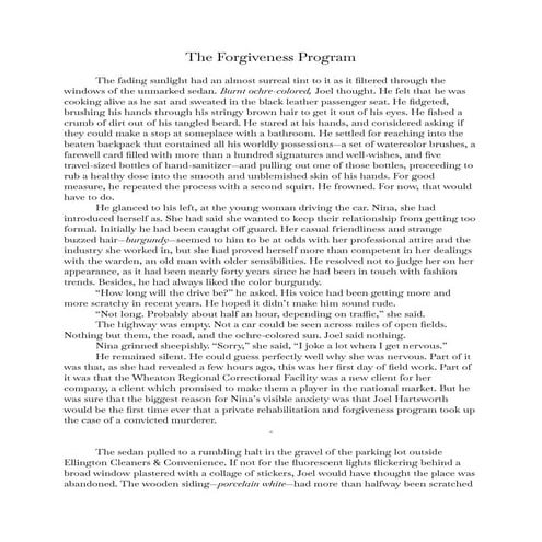 The Forgiveness Program - a short story by Justin Elder | PDF