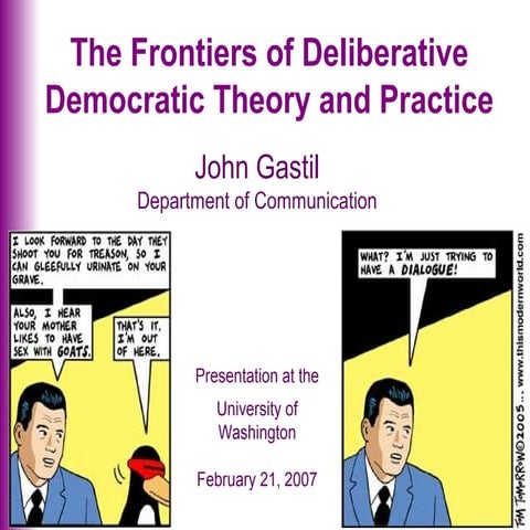 The Future of Deliberative Democratic Theory and Practice. | PPS ...