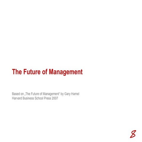 The Future Of Management Hay | PPT