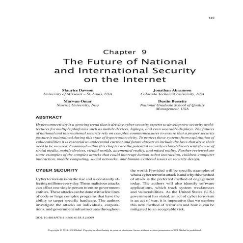 The Future of National and International Security on the Internet | PDF