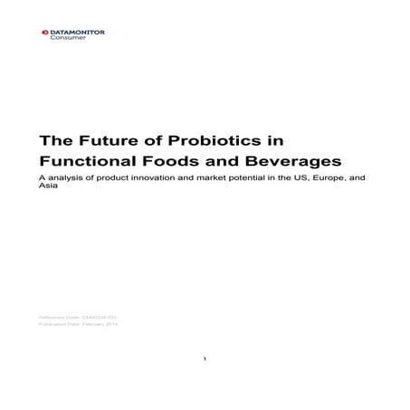 The Future of Probiotics in Functional Foods and Beverages | PDF