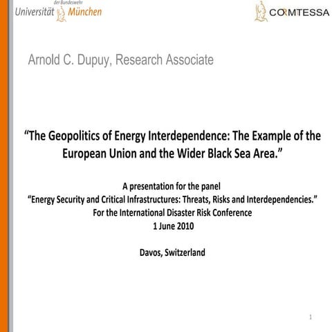 The Geopolitics of Energy Interdependence: The Example of the European ...