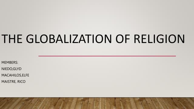 Globalization and religion | PPT