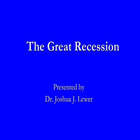 The Great Recession | PPTX