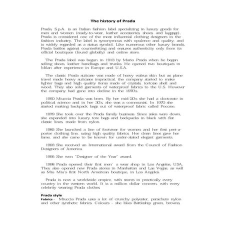 The History Of Prada | PDF