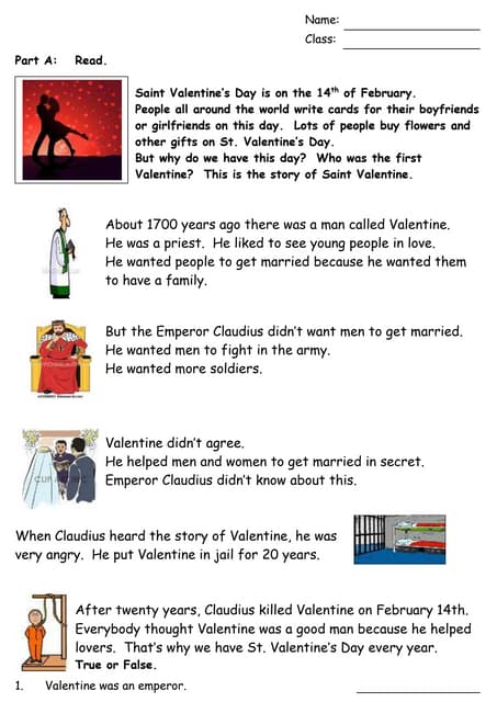 Valentines day-2-text-and-activities | DOC | National & Civic Holidays ...