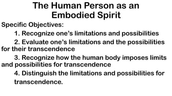 Lesson 3 the human as an embodied spirit | PPT