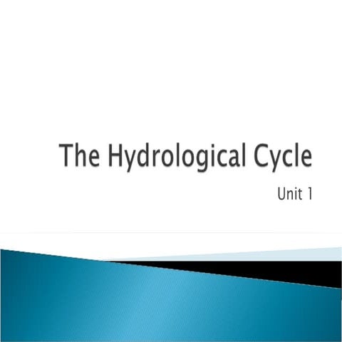 The Hydrological Cycle | PPT