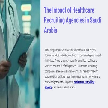 The Impact of Healthcare Recruiting Agencies in Saudi Arabia | PPTX