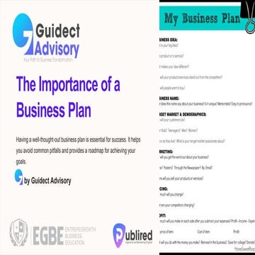 The Importance of a Business Plan by EntrepreGrowth | PPTX