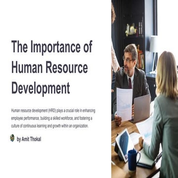 The Importance of Human Resource Development | PPTX
