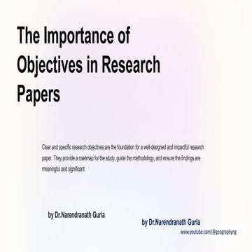 Objectives in Research Papers | Research Methodology | PPT