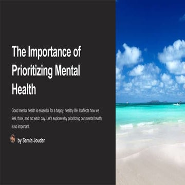 World Health Day 2025 - Importance of Mental Health | PPTX