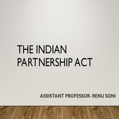 the-indian-partnership-act, Business Law | PPT