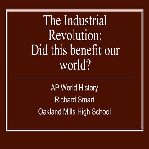 The Industrial Revolution | PPT | Economy | Business and Finance