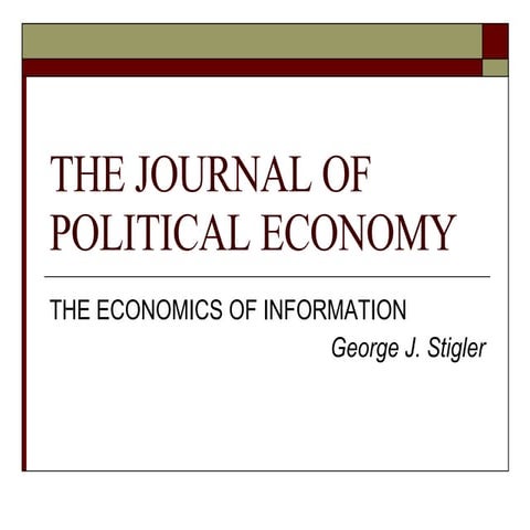 The Journal Of Political Economy | PPT