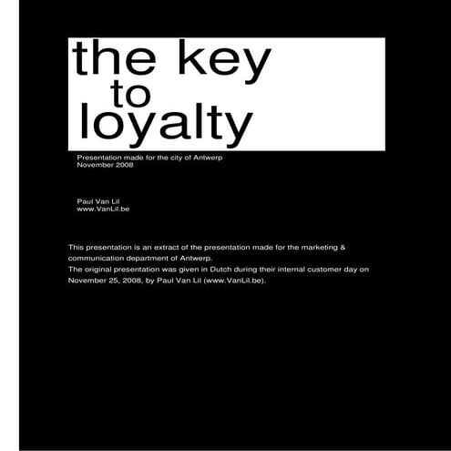 The Key to Loyalty - with notes | PDF | Social Networking | Internet
