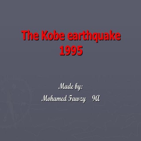 The Kobe Earthquake Geo Project | PPT
