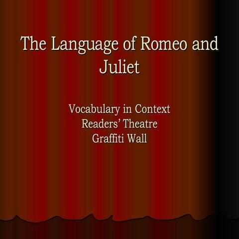 The Language Of Romeo And Juliet | PPT