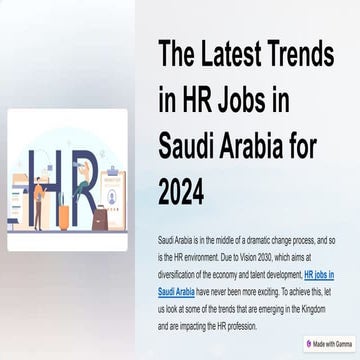 Latest HR Job Trends in Saudi Arabia 2024 - Vision 2030 Insights | PPTX