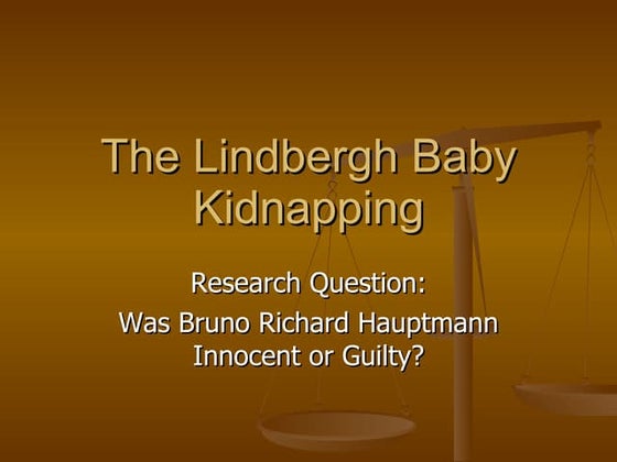 Lindbergh baby kidnapping | PPTX