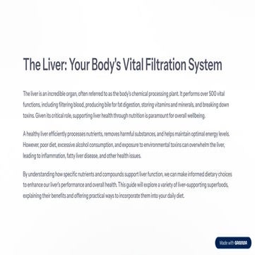 Liver Supplements 2025 for Detox and improving health | PDF