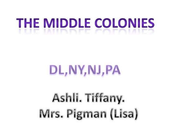 Middle colonies-founding | PPT