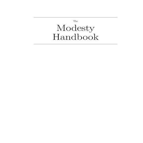 The modesty-handbook-donald-p-goodman-iii-120628095422-phpapp02 | PDF