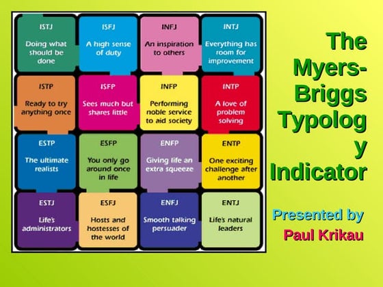 Myers Briggs Type Indicator (MBTI) | PPTX | Mental Health | Diseases and Conditions