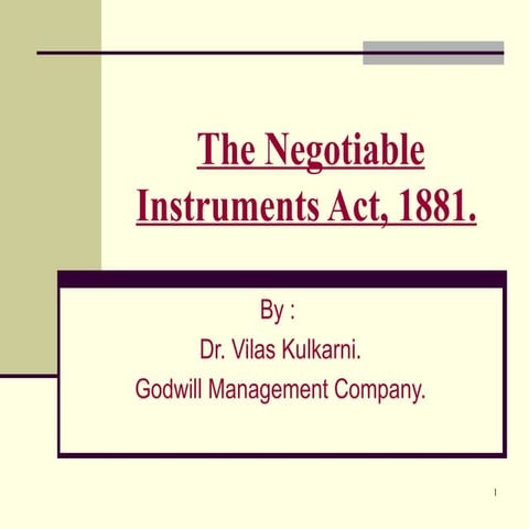 The negotiable-instruments-act-1881 | PPT
