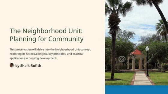 Neighbourhood unit (Clarence Perry) | PDF