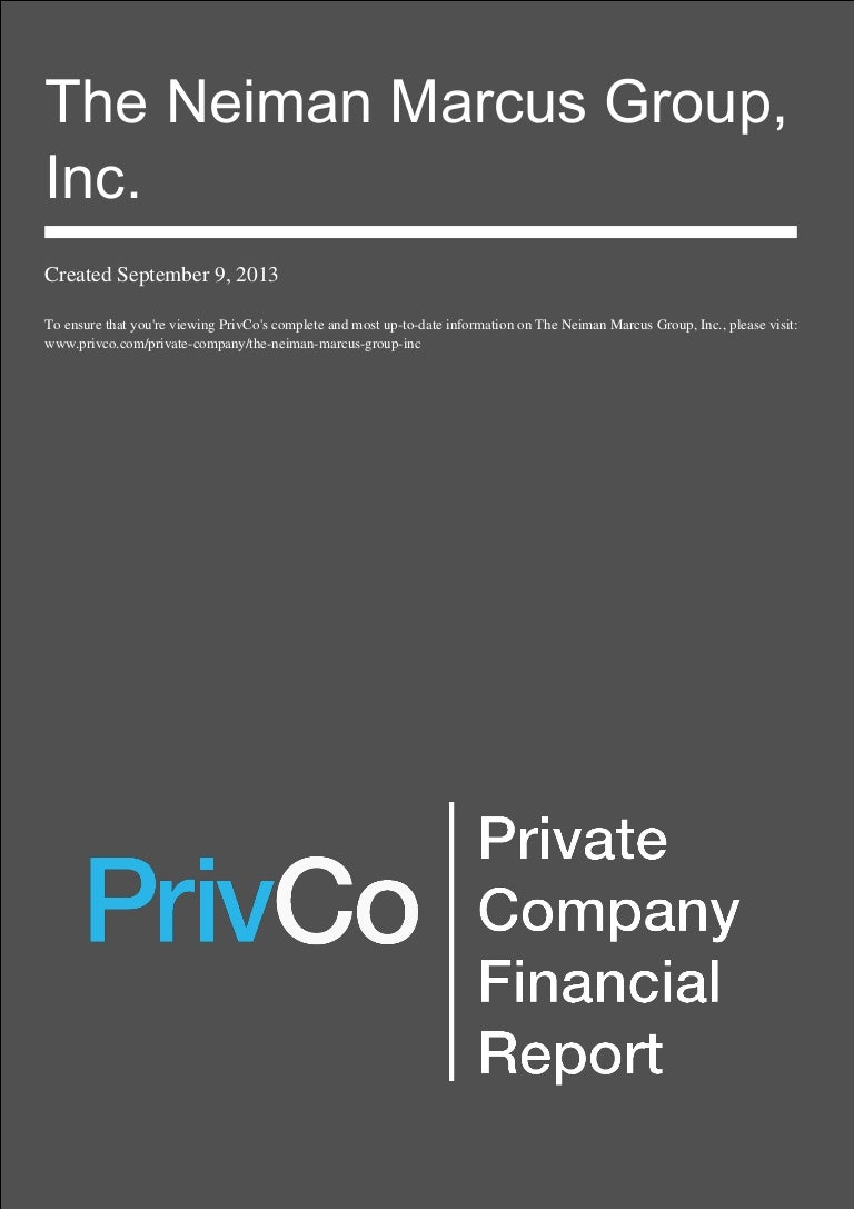 Glory Neiman Marcus Financial Statements P And L Statement