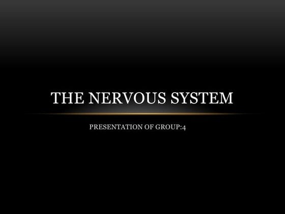 Nervous system - Class V | PPTX