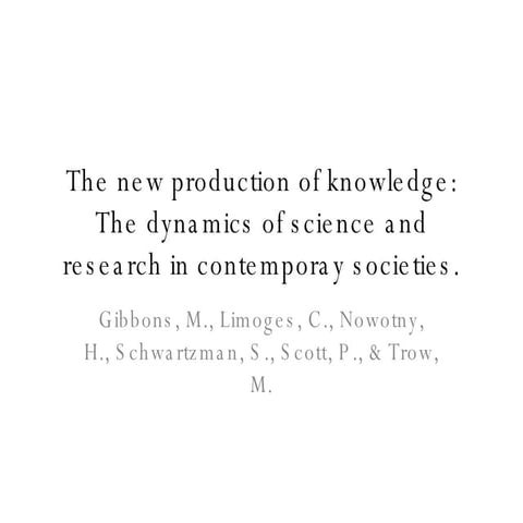 The New Production Of Knowledge | PPT