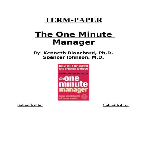 The one-minute-manager | PDF | Business Administration | Business