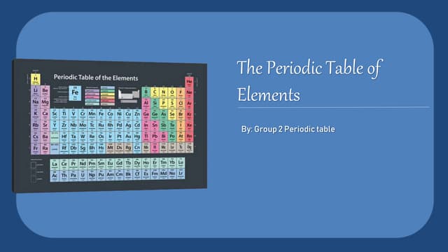 lesson on the arrangement of periodic table | PPTX