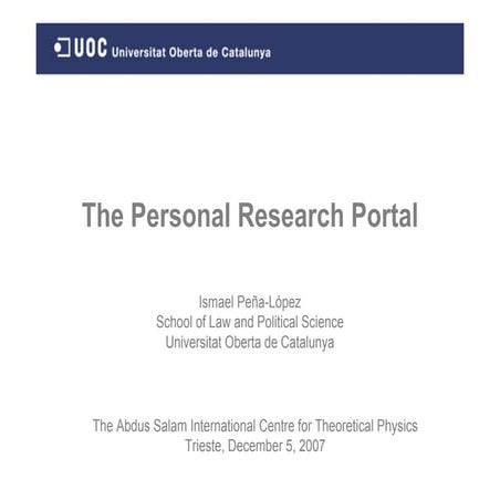 The Personal Research Portal | PDF