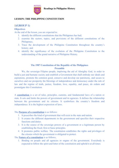 The 1987 philippine constitution | PPTX