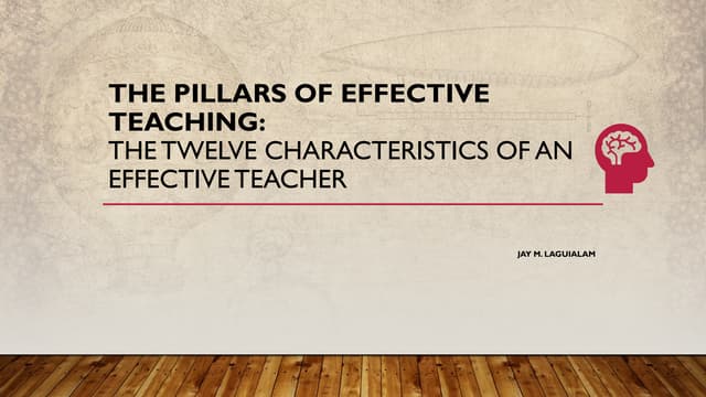 Characteristics of effective teaching | PPTX